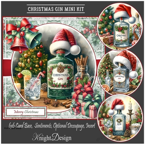 Christmas Gin With Set Of 4 Toppers - CUP1391312_58488 | Craftsuprint