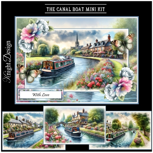 The Canal Boat With Set Of 4 Toppers - CUP1395885_58488 | Craftsuprint