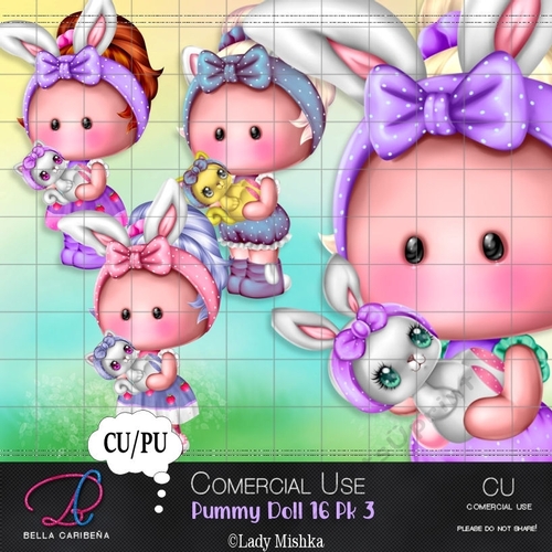 Pummy Doll 16 Pk 3 - CUP954504_95298 | Craftsuprint
