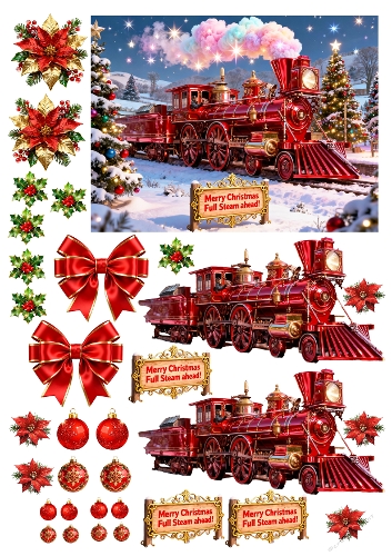 Merry Christmas Full Steam Ahead 4 - CUP1401519_126423 | Craftsuprint