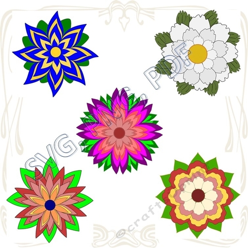 a set of svg, flower, templates, 3d, petal, cut - CUP936066_92733 ...