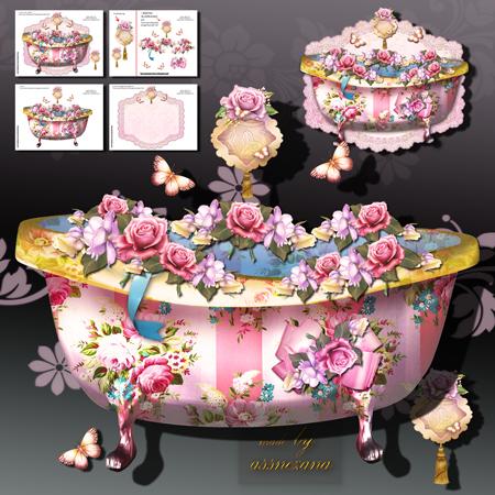 Beautiful Vintage Rose Bath Tub - CUP558762_1641 | Craftsuprint