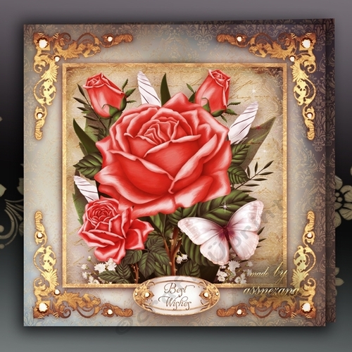 Vintage Bouquet of Roses For All Occasions Card Mini Kit - CUP757791 ...