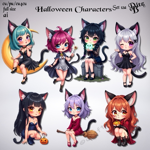 Halloween Characters Set 12a - CUP1394505_135210 | Craftsuprint