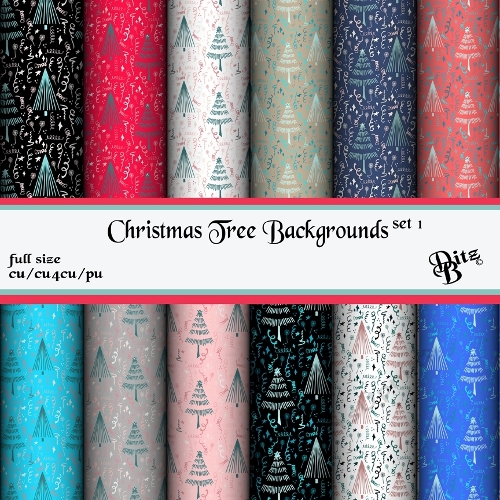 Christmas Tree Backgrounds Set 1 - CUP1407191_135210 | Craftsuprint