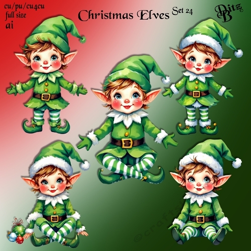 Christmas Elves Set 24 - CUP1408122_135210 | Craftsuprint