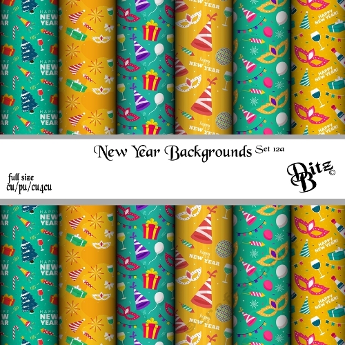 New Year Backgrounds Set 12a - CUP1417690_135210 | Craftsuprint