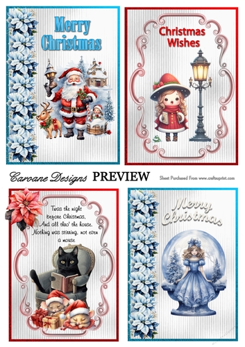 Christmas Assortment Bumper Kit 42 - 9 sheets, Card fronts, decoupage ...