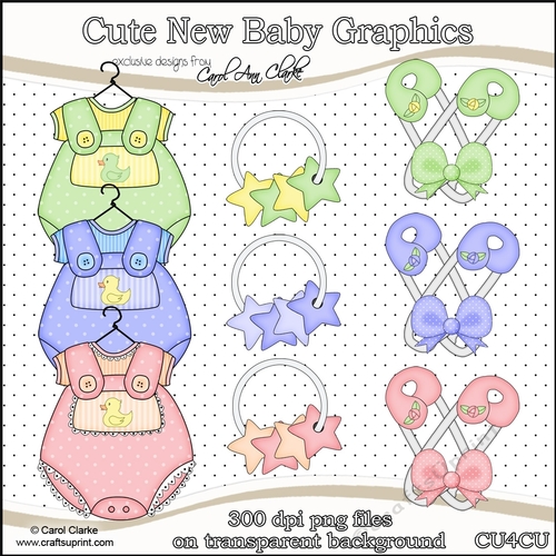 Cute New Baby - CU4CU Digital Clip Art Set - CUP1195729_359 | Craftsuprint