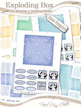 Christmas Penguins Exploding Box Kit - CUP34344_359 | Craftsuprint