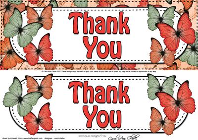 Large Dl Thank You Butterflies 3D Decoupage - CUP549979_359 | Craftsuprint
