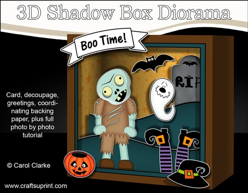 3D Halloween Diorama Shadow Box Card Mini Kit - Zombie Scream ...