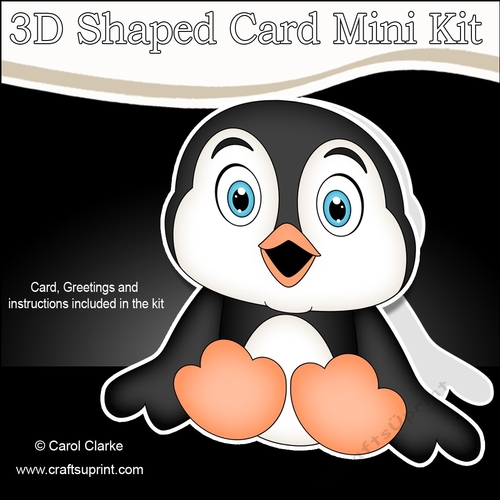 3D Shaped Card Kit - Cute Little Pip Penguin - CUP893636_359 | Craftsuprint