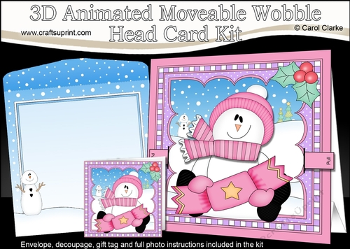 3D Animated Christmas Moveable Wobble Head Card - Snowman Rio has an ...