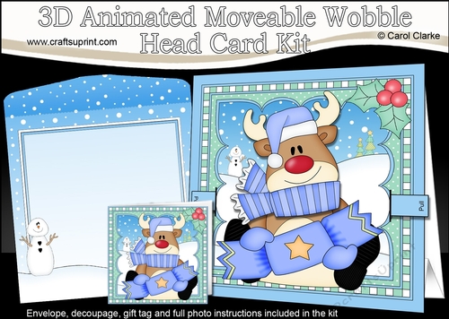 3D Animated Christmas Moveable Wobble Head Card - Rudolph has an Xmas ...