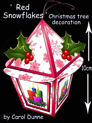 Snowflakes lantern red - CUP928457_173 | Craftsuprint
