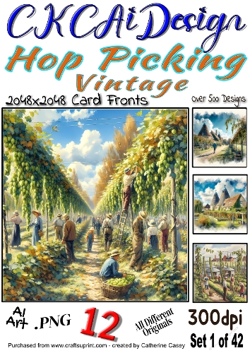 12x Card Fronts Depicting Kent Hop Picking In the 40s and 50s - Set 1 ...