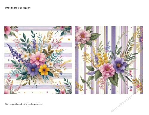Striped Floral Card Toppers - CUP1381844_87117 | Craftsuprint