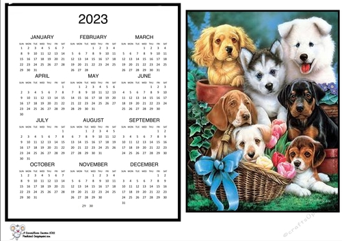 2023 cute pups calendar - CUP1180559_4063 | Craftsuprint