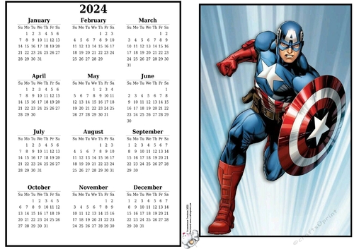2024 calendar Captain America - CUP1263834_4063 | Craftsuprint