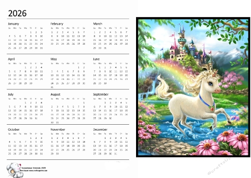 2026 calendar Unicorn Dreams - CUP1412551_4063 | Craftsuprint