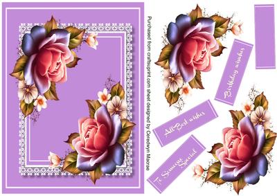 Beautiful Twinkle Roses on Lace - CUP653688_1398 | Craftsuprint