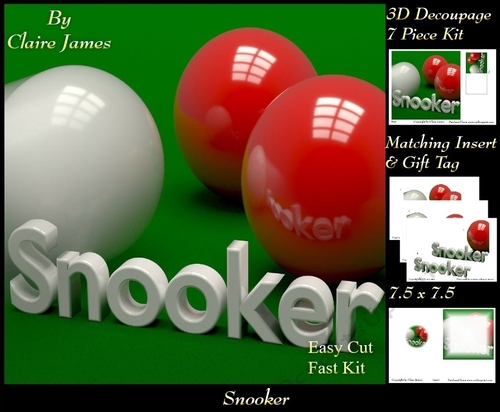 Sport - Snooker - 3D Decoupage + Insert & Tag - CUP716612_2236 ...