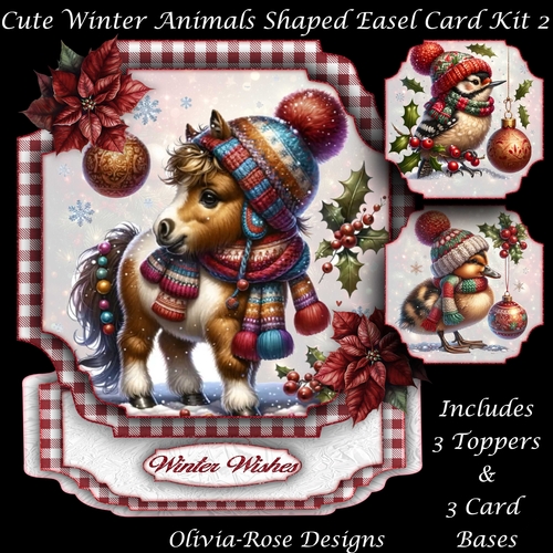 Cute Winter Animals Shaped Easel Card Kit 2 - CUP1343514_104105 ...