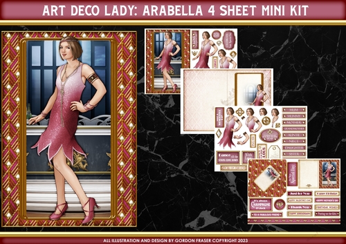 Art Deco Lady Arabella 4 Sheet Mini Kit (Dark Pink) - CUP1268507_437 ...