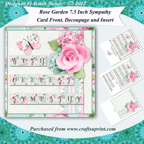 With Deepest Sympathy Card Front with Decoupage and Insert - CUP1170505 ...