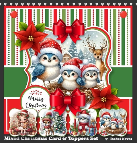 Mixed Christmas Card & Toppers Set 2 - CUP1312255_2073 | Craftsuprint