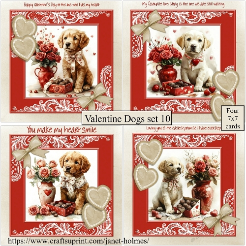 Valentine dogs set 10 - CUP1424072_91280 | Craftsuprint
