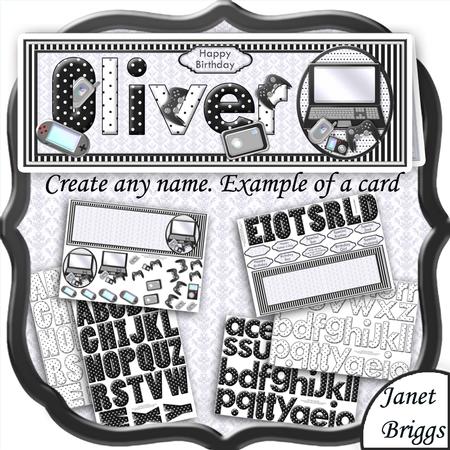 Create Any Name Computer Games & Gadgets Card Kit - CUP423216_68 ...