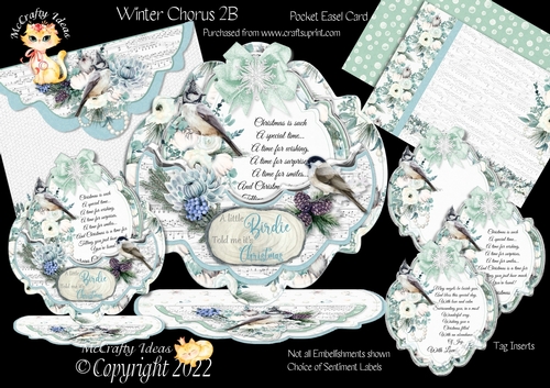 Winter Chorus 2B Pocket Easel Card - CUP1180831_905 | Craftsuprint