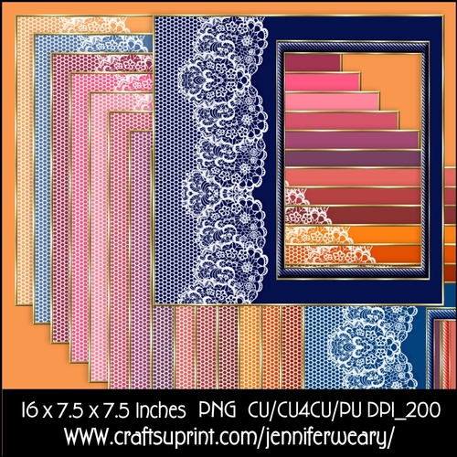 Lace Stripped Frames-Outback Sunset - CUP1187007_68705 | Craftsuprint