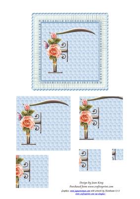 Floral Rose Monogram Letter F - CUP313560_1716 | Craftsuprint
