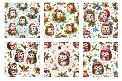 6 x 5 X 5 Christmas Hedgehogs Background Toppers. - CUP1411036_45928 ...