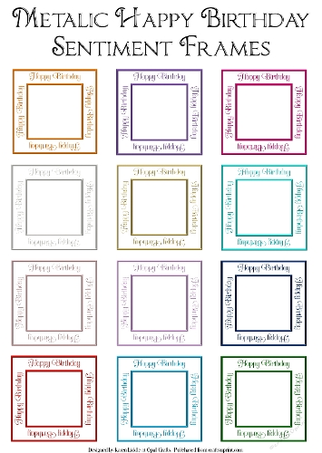 Metalic Happy Birthday Sentiment Frames - CUP1394898_14757 | Craftsuprint