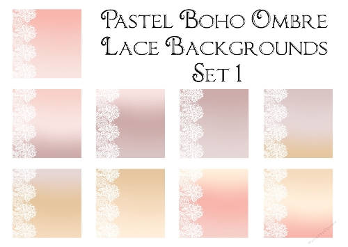 Pastel Boho Ombre Lace Background Set 1 - CUP1399312_14757 | Craftsuprint