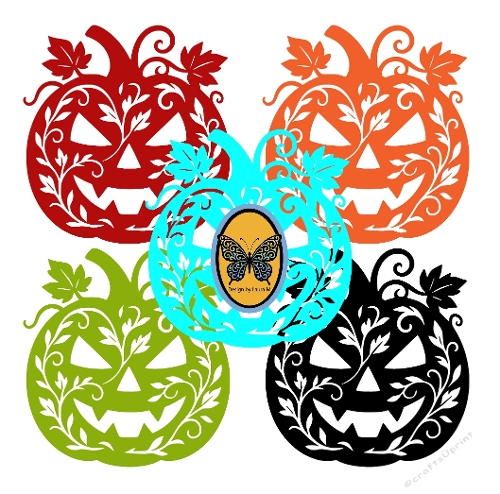 Pumpkin print and cut with Autumn Leaves (JPEG & Silhouette ...