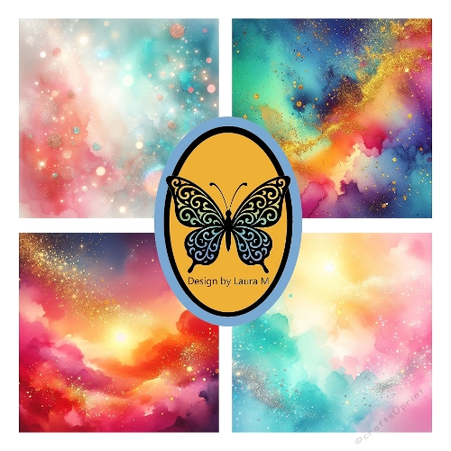 Abstract Watercolor Art Kit – Swirling Patterns & Sparkling Details (4 ...