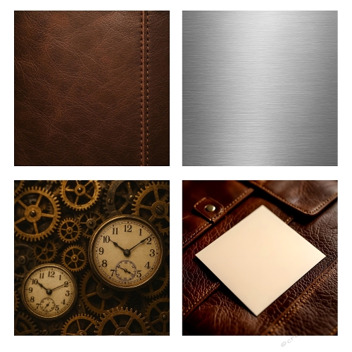 Leather & Steel Watch Backgrounds –Collage for Masculine Cards & Luxury ...