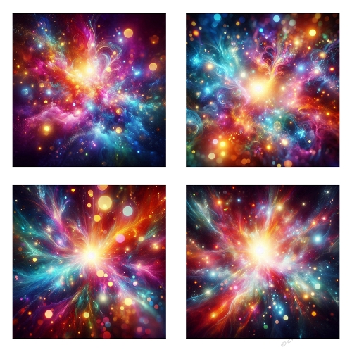 Galactic Light Bursts – 4 Panel Space Collage (2000x2000 JPEG) for ...