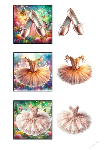 Ballet Grace – 3 Easy 3D Classical Dance Cards (A4 JPEG) with Tutus ...