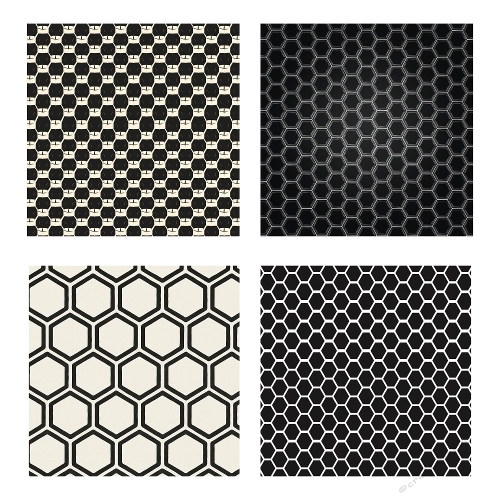 HexaStyle – 4 Black & White Geometric Panels (2000x2000 JPEG Collage ...