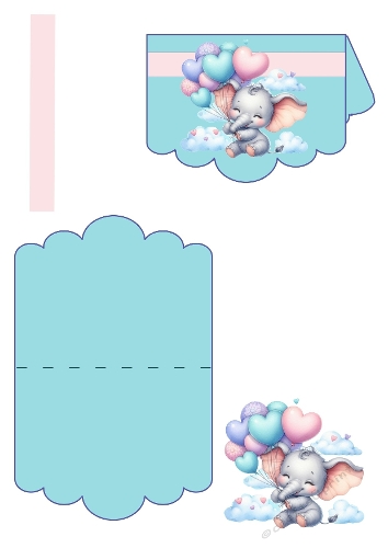 Baby Elephant Craft Kit – Printable A4 JPEG with Balloons, Clouds ...