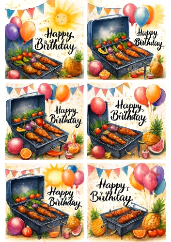 Birthday Barbecue Party – 6 Sunny Celebration Panels - CUP1414043 ...