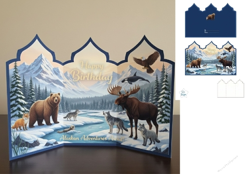 Alaskan Wilderness Birthday Card – Snowy Wildlife Adventure Printable ...