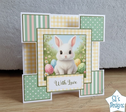 Easter Bunny Pop Up Card | Cute Rabbit 3D Fold Card | Spring Easter ...