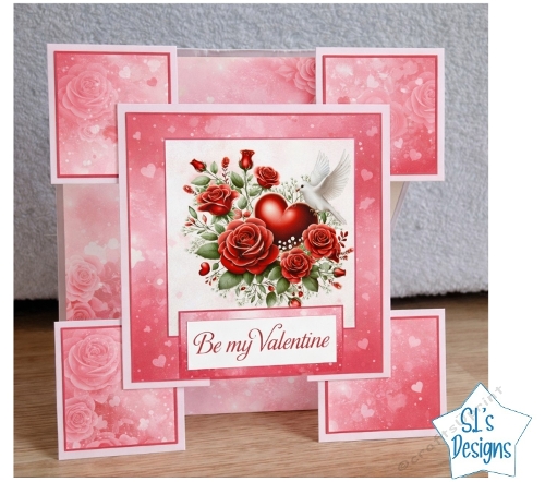Valentine Card Printable | Be My Valentine Roses & Heart | Romantic ...